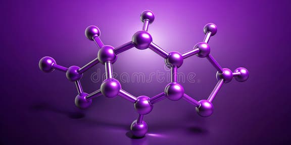 Purple Molecular Structure a 3d Rendering of a Complex Molecule with ...