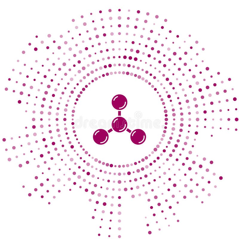 Purple Molecule Icon Isolated on White Background. Structure of ...