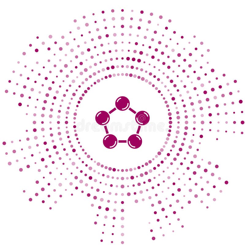 Purple Molecule Icon Isolated on White Background. Structure of ...