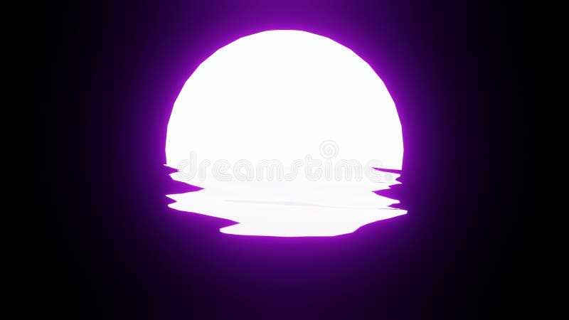 Purple Moon Reflection in Water or the Ocean on Black Background Stock ...