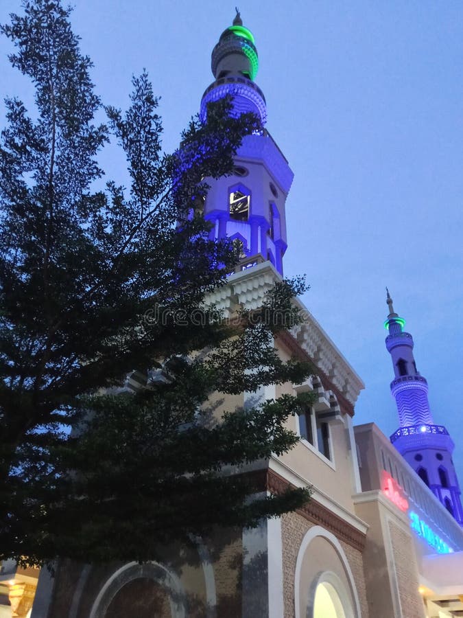 Purple Mosque Indonesian West Java Stock Photo - Image of java, mosque ...
