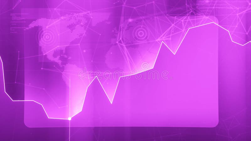 Purple Moving Graph. Motion. Running Dot in Animation on the Background ...