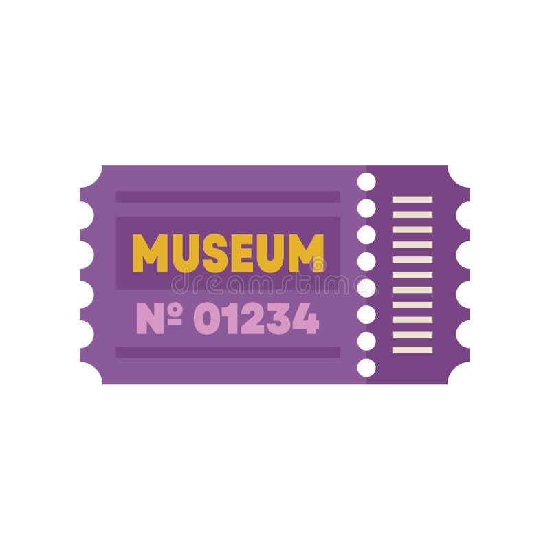 Purple Museum Ticket Admitting One Visitor with Number Stock ...