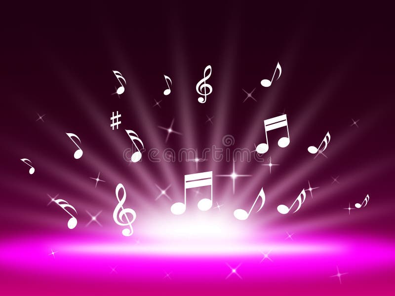 Purple Soundwaves Background Shows DJ Music and Songs Stock ...