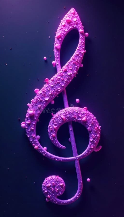 Purple Musical Clef with Notes, Flat Border Design, Musical, Vector ...