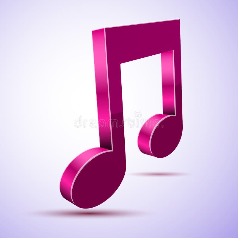 Purple Musical Note Isolated Stock Illustration - Illustration of ...