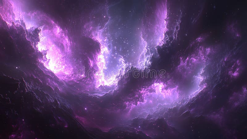 Purple Nebula Cosmic Cloudscape, Stellar Background, Space Exploration ...