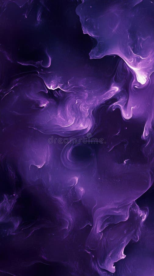 Purple Nebulae, a Cosmic Dance of Light and Darkness Stock Illustration ...