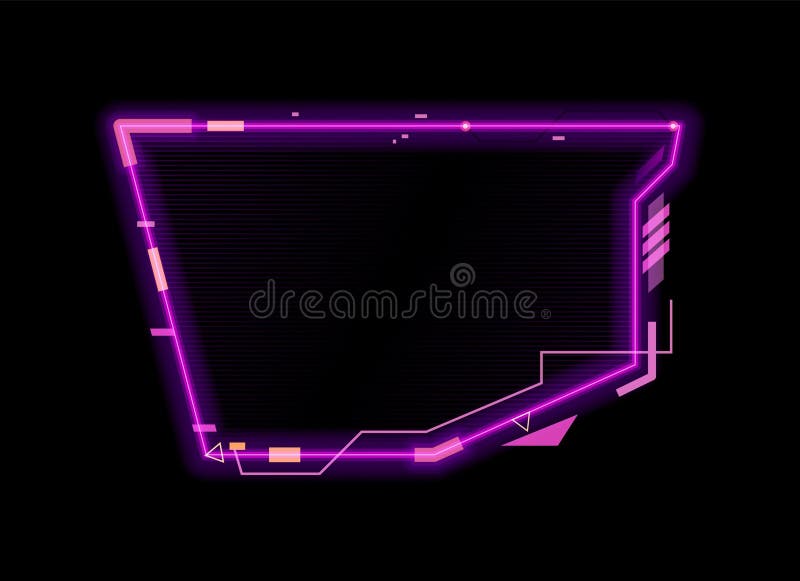 Purple Neon Game Frame Asset Stock Illustrations – 18 Purple Neon Game ...