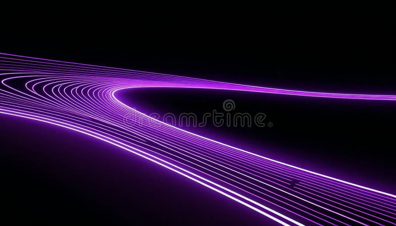 Purple Neon Road Lines Creating Speed Effect on Black Background Stock ...