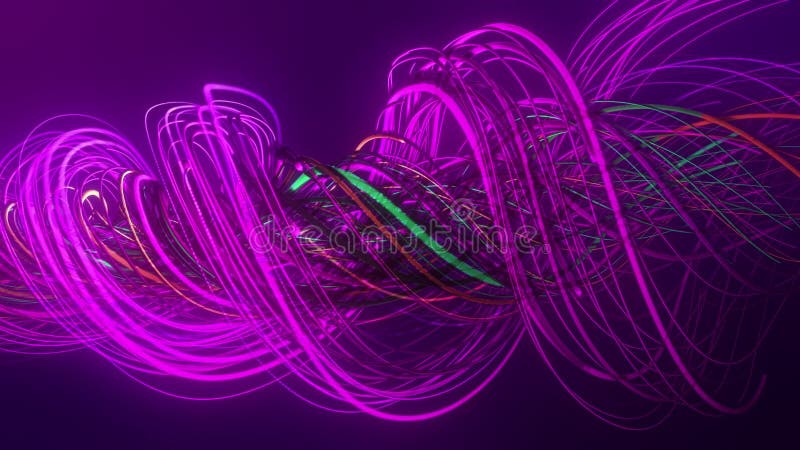 Purple Neon Twisting Strings Lines VJ Loop Background Stock Video ...