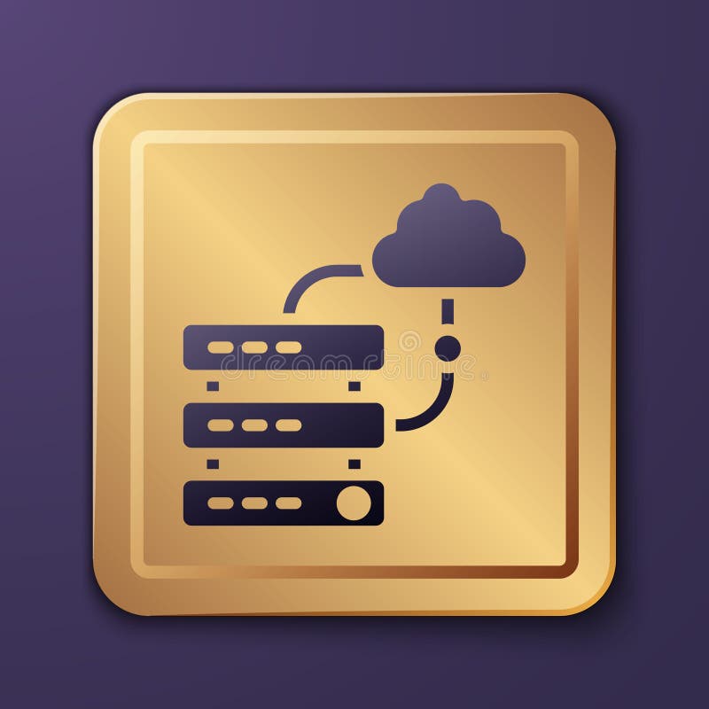 Purple Network Cloud Connection Icon Isolated on Purple Background ...