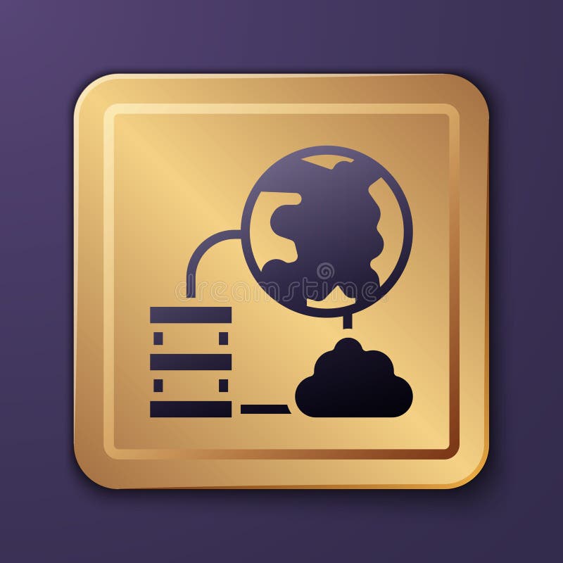 Purple Network Cloud Connection Icon Isolated On Purple Background ...