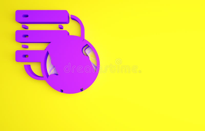 Purple Network Cloud Connection Icon Isolated on Yellow Background ...