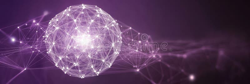 Purple Network Globe Data Connection Dots and Lines Plexus Background ...