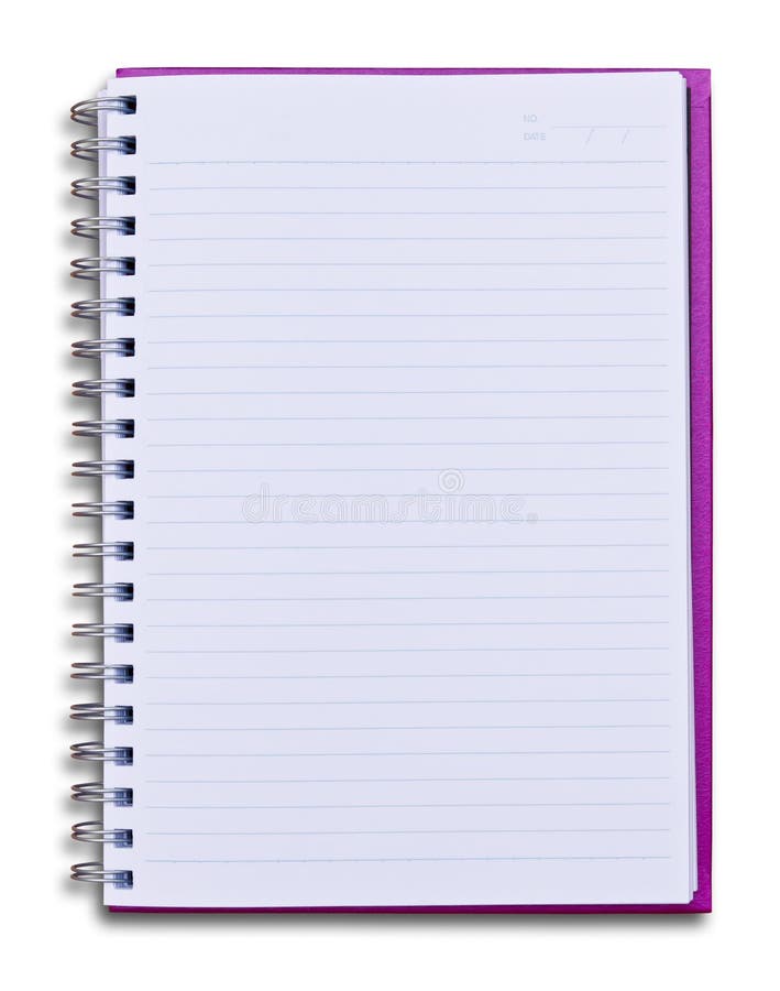 Spiral Notebook Isolated on Pure White. Stock Image - Image of ...