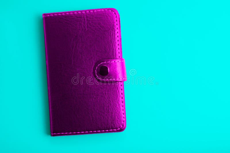 Purple Notepad on a Blue Background Stock Image - Image of creative ...