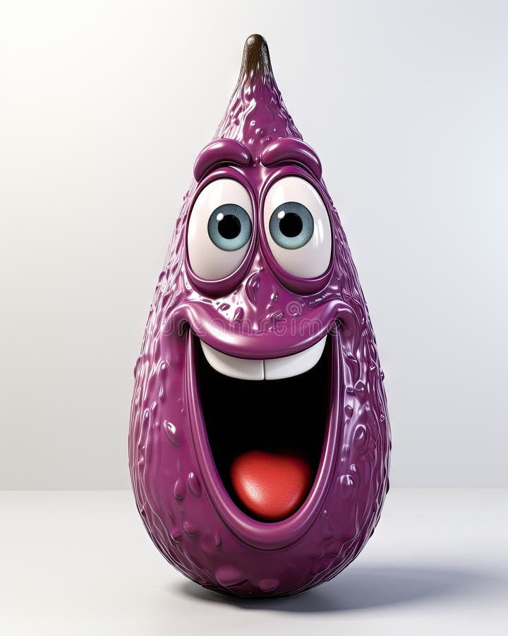 A Purple Object with a Big Smile on it S Face. Generative Ai Stock ...