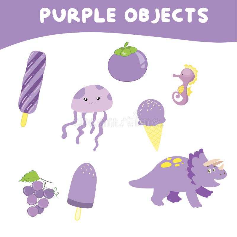 Purple Objects stock vector. Illustration of poster - 250699166