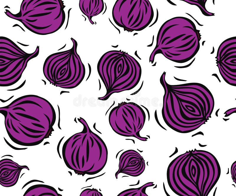 Purple Onion Seamless Pattern Stock Illustration - Illustration of ...