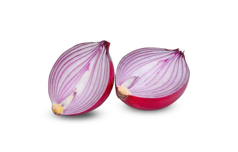 Half Sliced Red Onions Also Known As Purple or Blue Onions Isolated on ...
