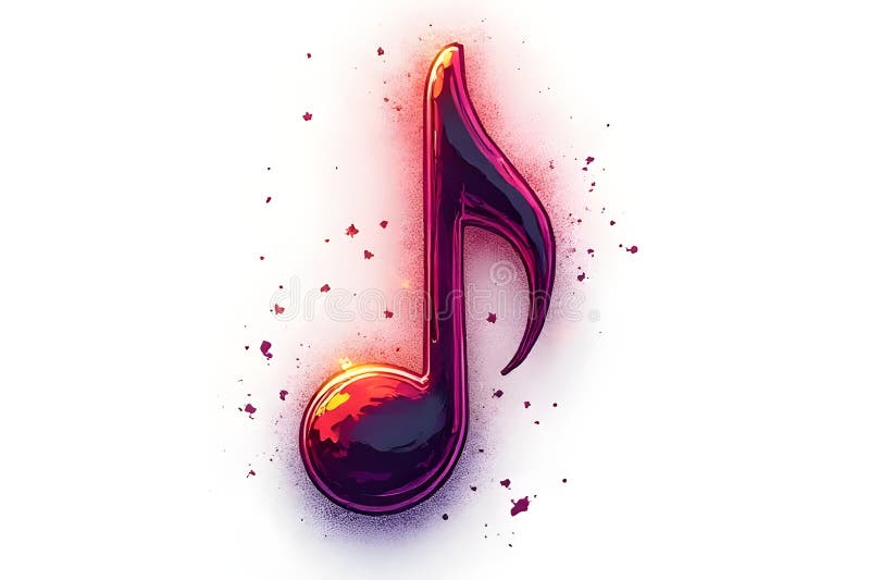 Purple and Orange Eighth Note Exploding on White Background Stock ...