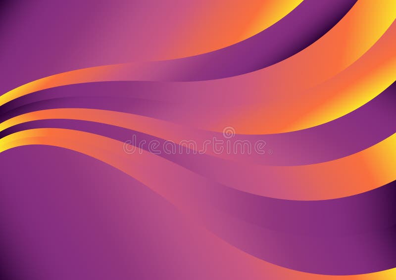 Purple and Orange Gradient Wavy Background Vector Illustration Stock ...