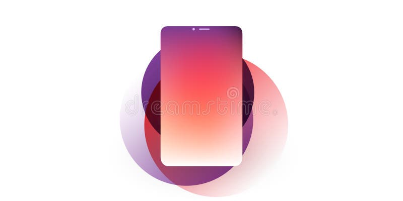Purple and Orange Smart Phone Layout with Blank Screen, Technology ...