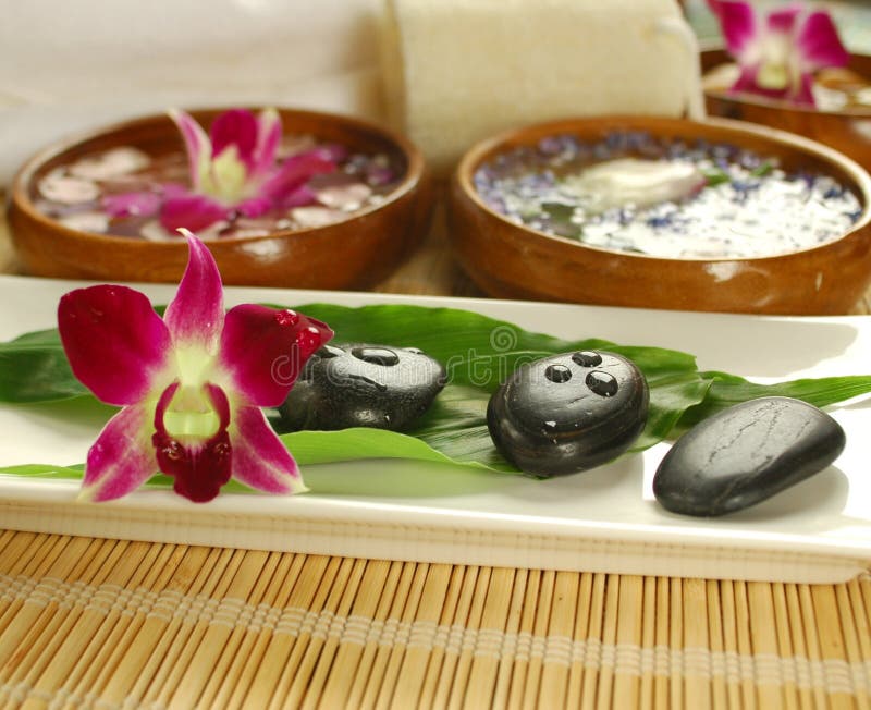 Purple orchid in the spa stock photo. Image of fragrance - 2760980