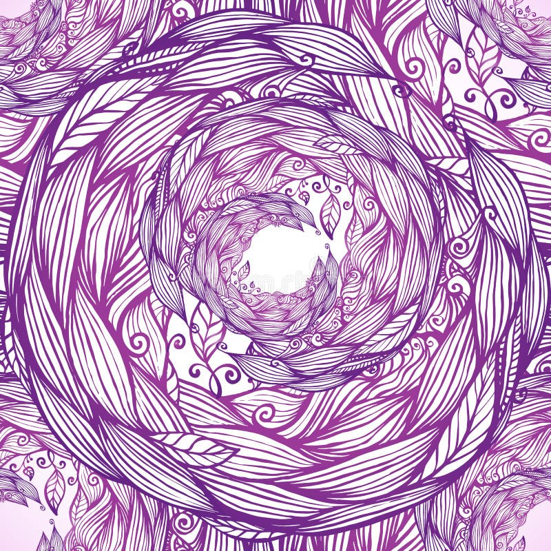 Violet Doodle Flowers Vector Seamless Pattern Stock Vector ...