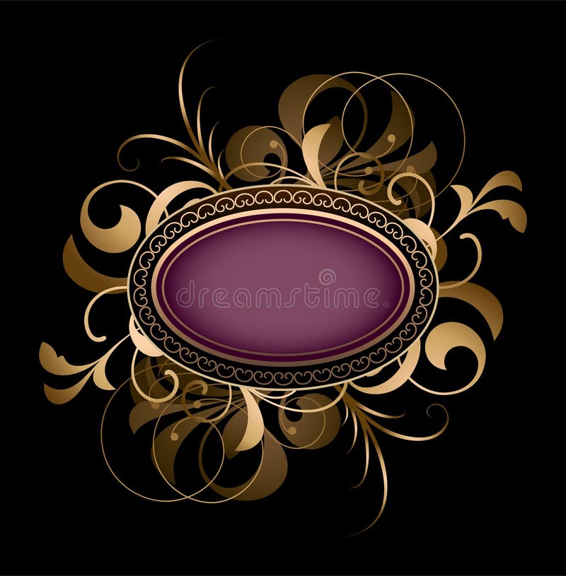 Purple Oval Tulips Flower Frame Border Stock Illustration ...