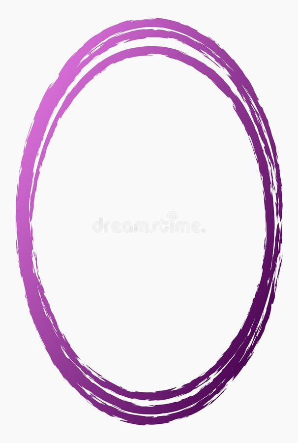 Purple Oval Frame Isolated on White. Painted Frame. Stock Vector ...