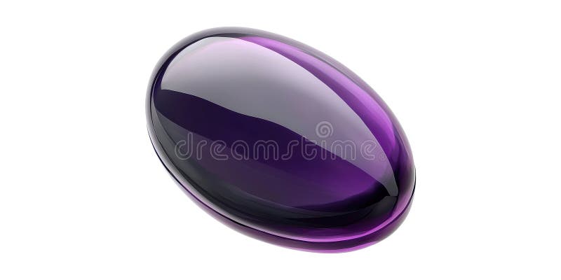 Purple Oval Gemstone 3D Isolated on Transparent Background Stock Photo ...