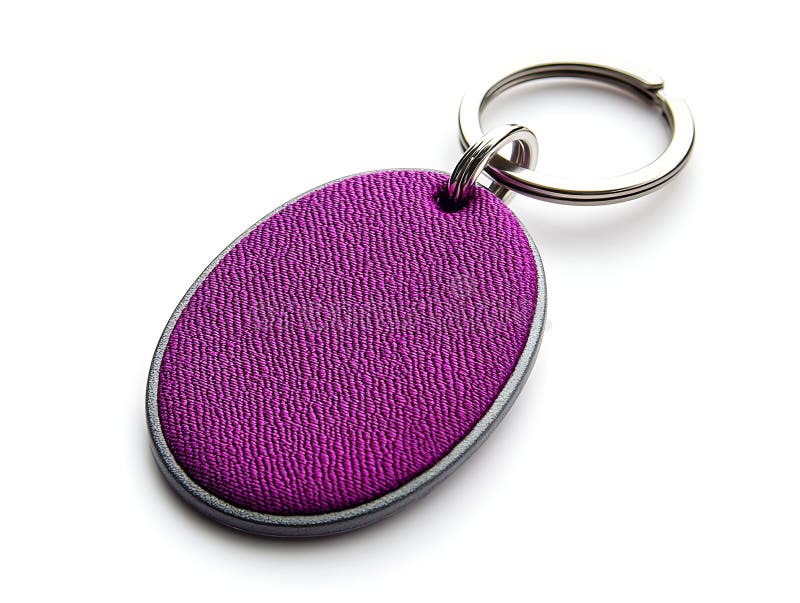 Purple Oval Keychain with Textured Fabric Surface Stock Illustration ...
