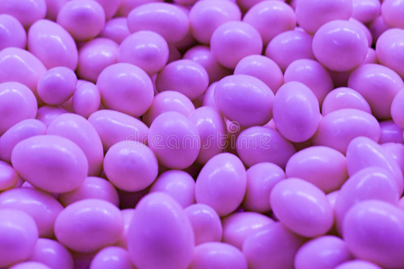 Purple Oval Sweets - Dragee in Bulk. Stock Image - Image of colorful ...