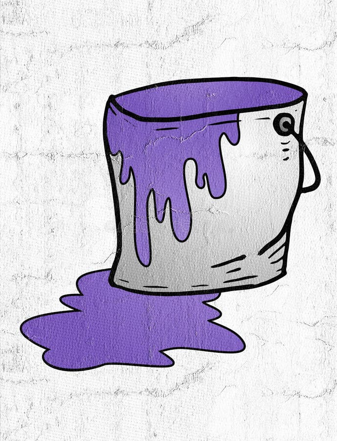 Bucket of purple paint stock vector. Illustration of steel - 71878417