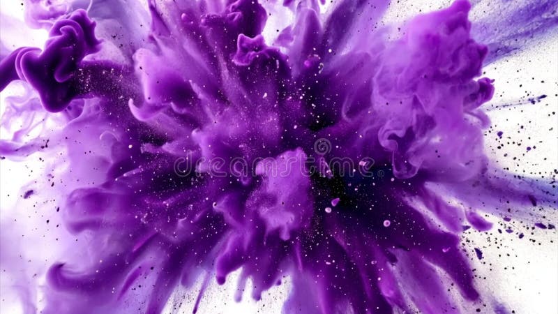 Purple Paint Explosion Abstract Background. Coloured Cloud on White ...
