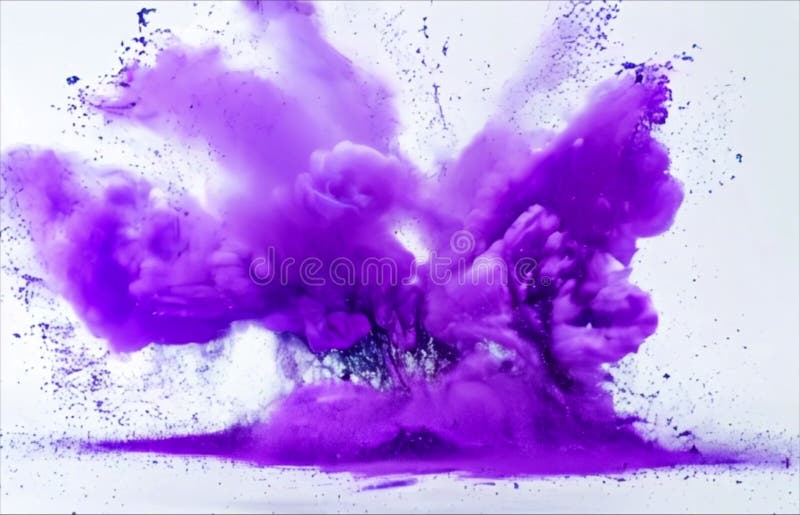 Purple Paint Explosion Background. Coloured Cloud on White Stock ...