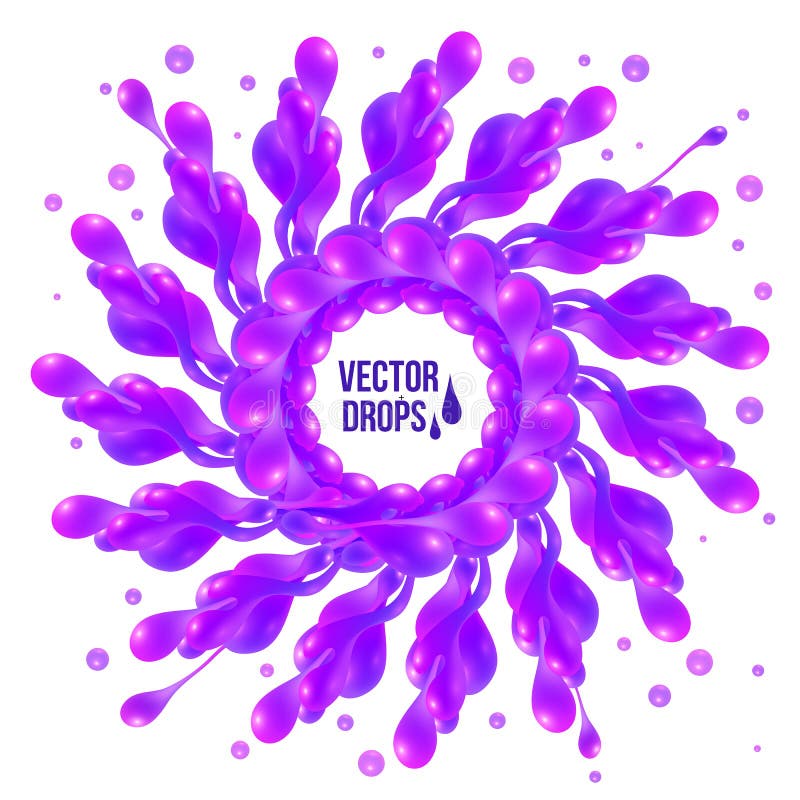 Purple Paint Splash Circle on White Background Stock Vector ...