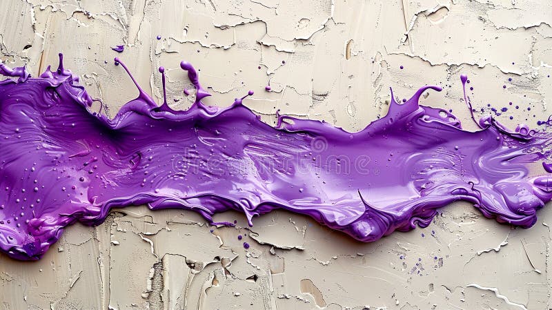 Vibrant Purple Paint Flows Across a Textured Surface in an Artistic ...