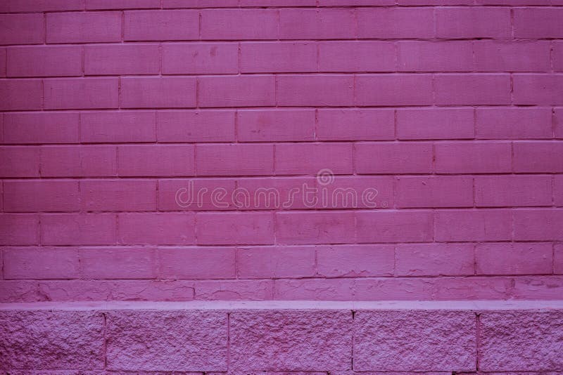 Purple Painted Concrete Block Wall Stock Photo - Image of interior ...