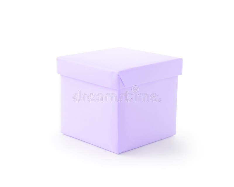 Purple Paper Box Isolated on White Background Stock Image - Image of ...