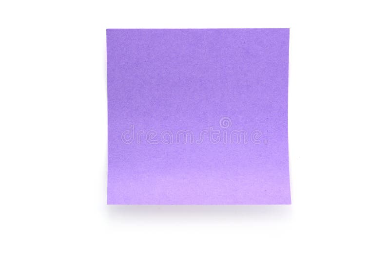 Purple Paper Stick Note on White Stock Image - Image of paper ...