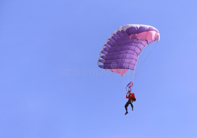 Purple parachute stock image. Image of skydive, blue, extreme - 8891917