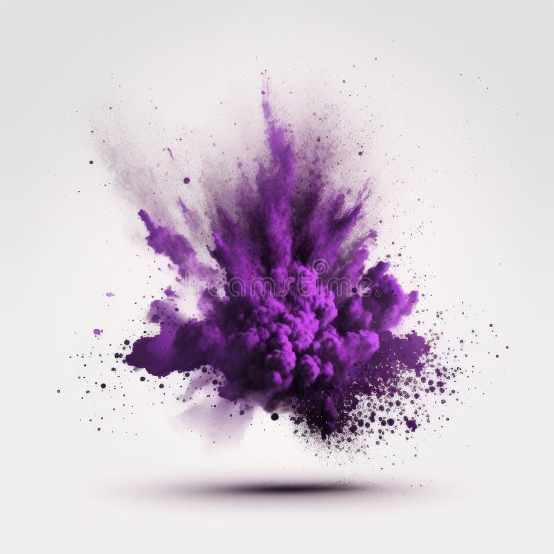 Purple Particle Explosion on White Background Generative AI Stock Photo ...