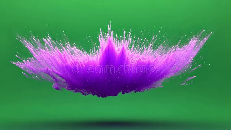 Purple Particles Explosion on Green Screen Background Stock Footage ...