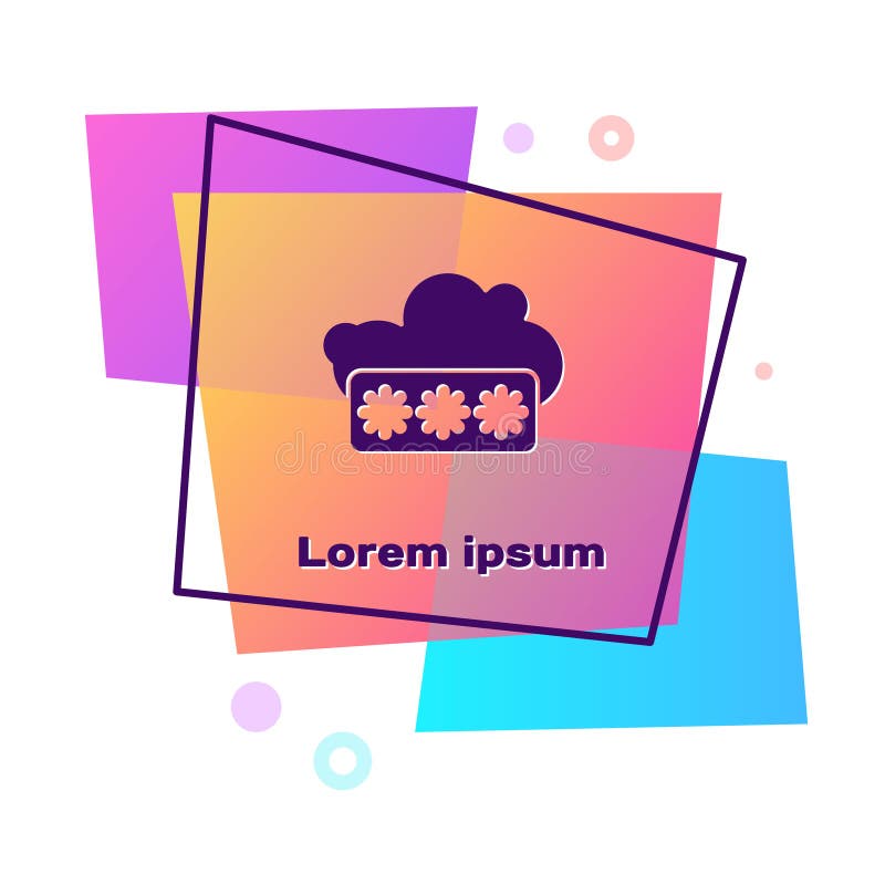 Purple Password Protection and Safety Access Icon Isolated on White ...