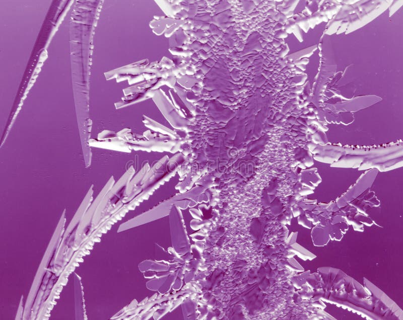Purple Patterns on the Glass in the Frost Stock Photo - Image of light ...