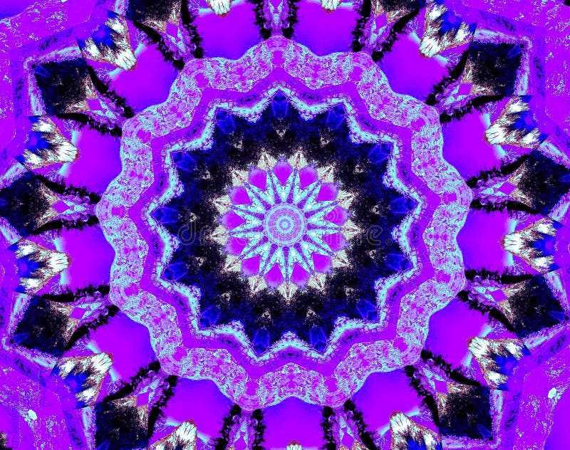 Purple Patterns Mandala Kaleidoscope Design Stock Photo - Image of ...