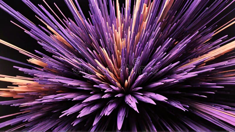 Purple and Peach Spiky Abstract Explosion: a Dynamic Digital Artwork ...